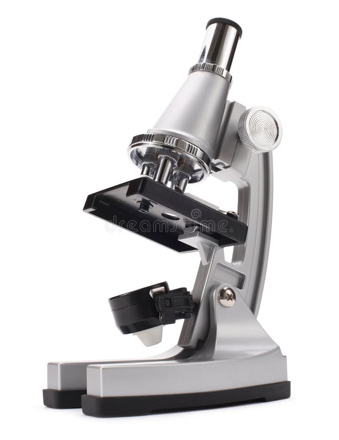 Side View of a Microscope Isolated on White Background Stock Image ...