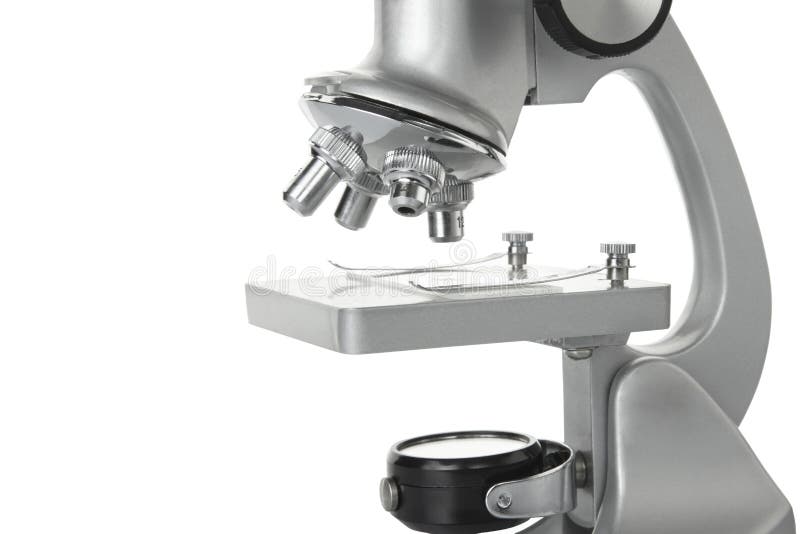 Side View of a Microscope Isolated on White Background Stock Image ...