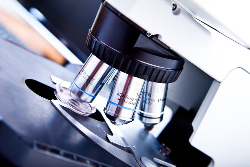 Microscope in lab stock photo. Image of technology, healthcare - 5635958
