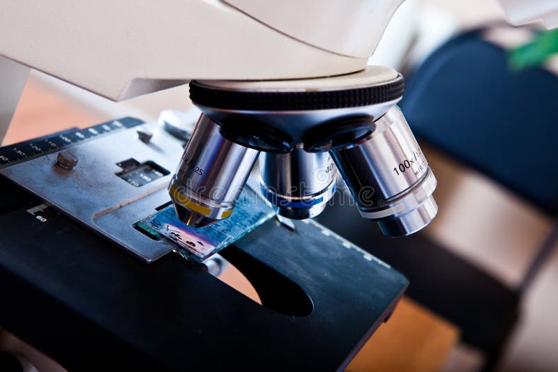 Microscope in lab stock photo. Image of technology, healthcare - 5635958