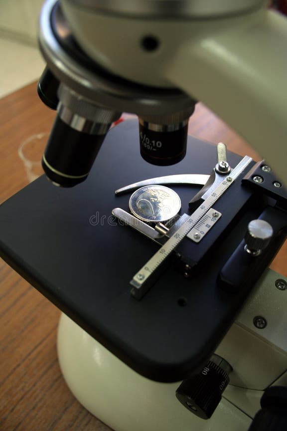 Microscope stock image. Image of silver, currency, metallic - 4175869