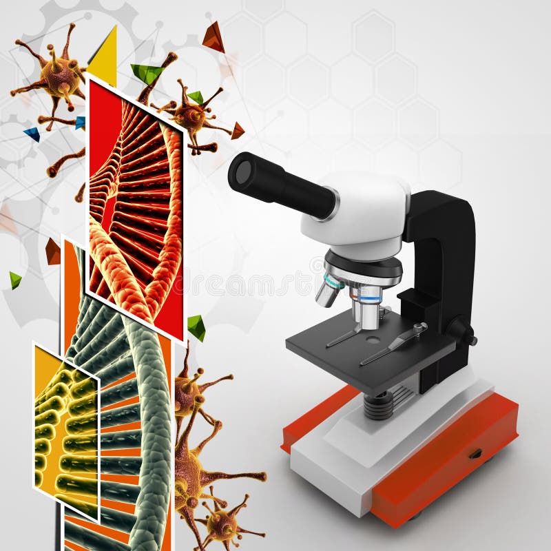 Microscope on Abstract Background Stock Illustration - Illustration of ...