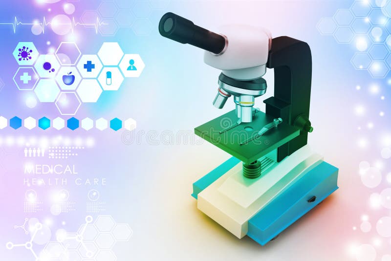 Microscope on Abstract Background Stock Illustration - Illustration of ...