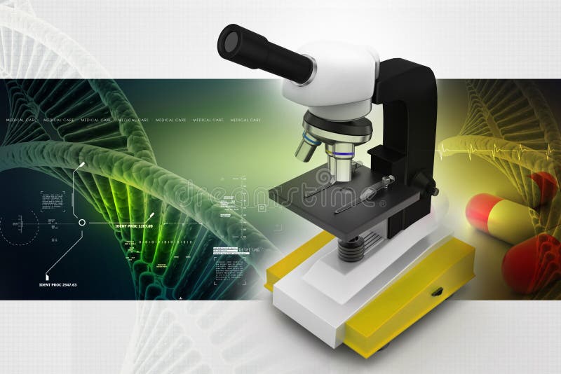 Microscope on Abstract Background Stock Illustration - Illustration of ...