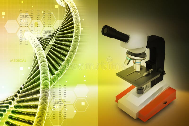 Microscope on Abstract Background Stock Illustration - Illustration of ...