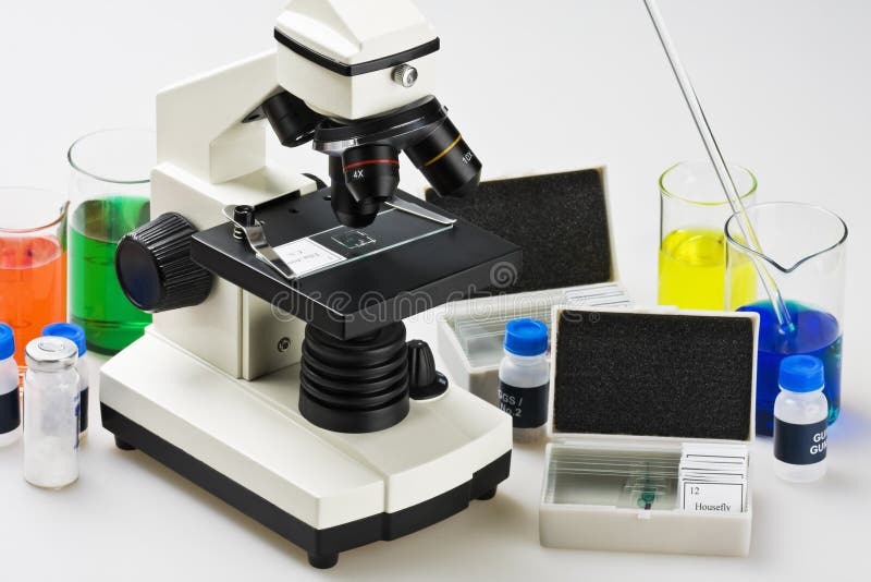 Research Stereo Microscope with Monitor Stock Photo - Image of ...