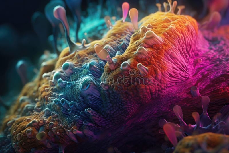 Microscope of Alien Skin. AI Generated Stock Illustration ...