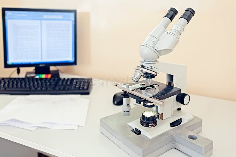 Microscope for Analysis Blood Test Stock Image - Image of analysis ...