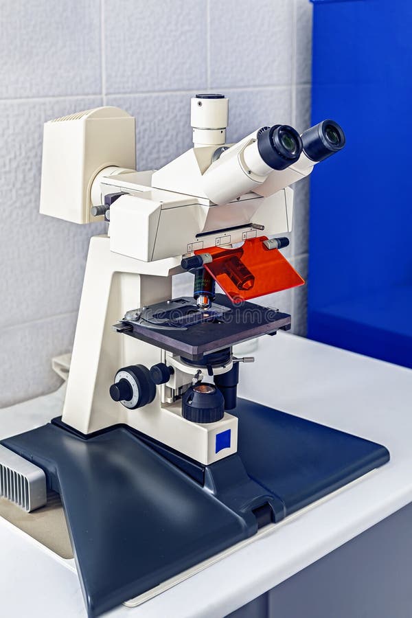 Microscope for Analysis Blood Test Stock Image - Image of bank ...