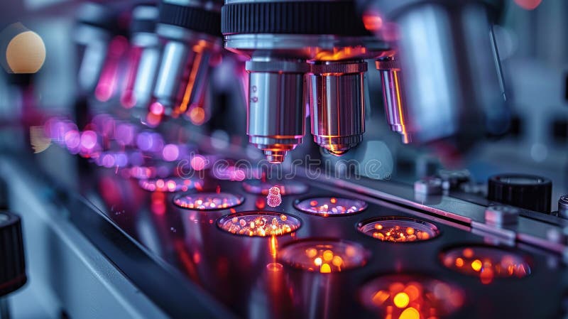 Microscope Analysis in a Modern Laboratory Stock Illustration ...