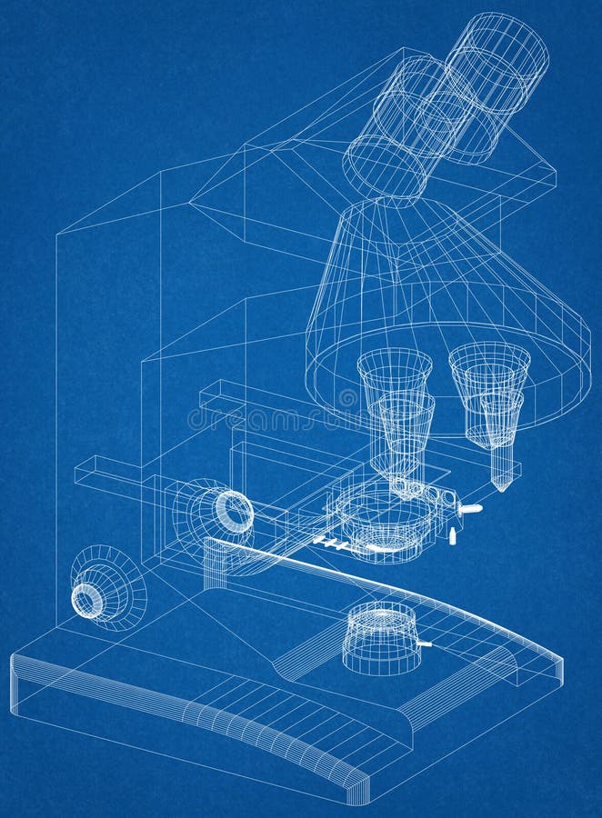 Microscope Architect Blueprint Stock Illustration - Illustration of ...