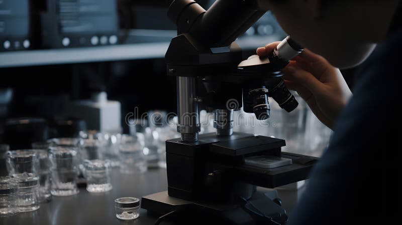A Microscope Being Used To Examine a Biological Sample Two Created with ...