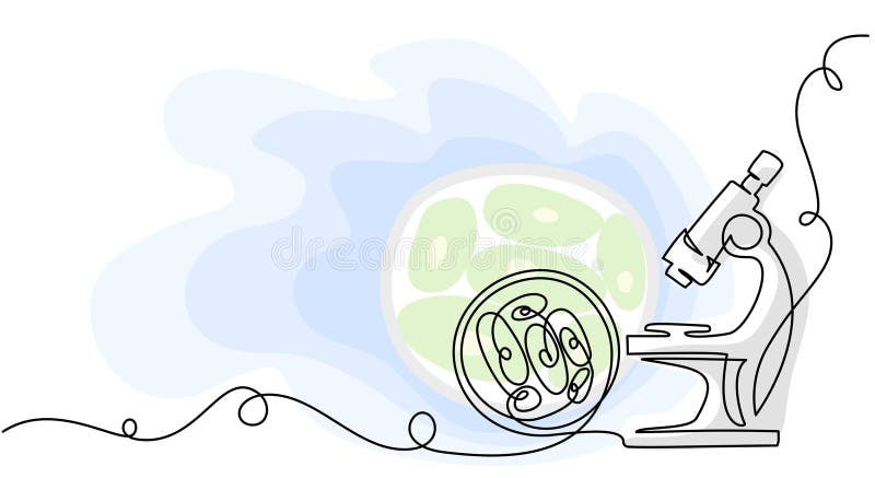 Microscope with Bio Cells in Ocular. Education and Research Concept ...