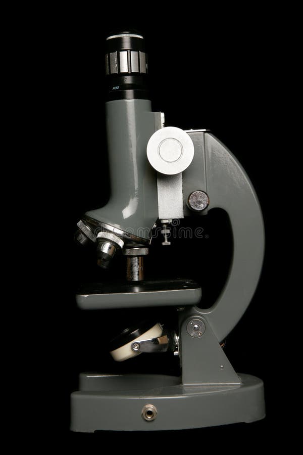Microscope On Black Background Stock Photo - Image of research ...