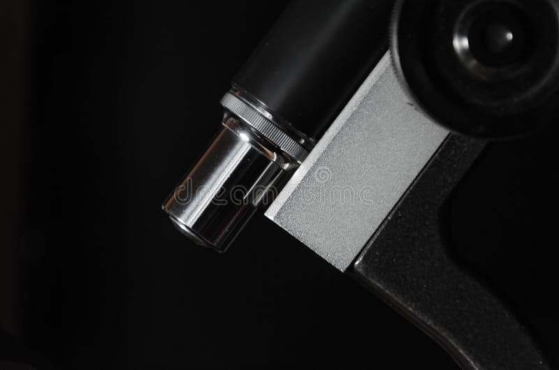 Microscope On Black Background Stock Photo - Image of research ...