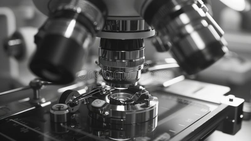 Microscope Black and White stock image. Image of vintage - 371552175
