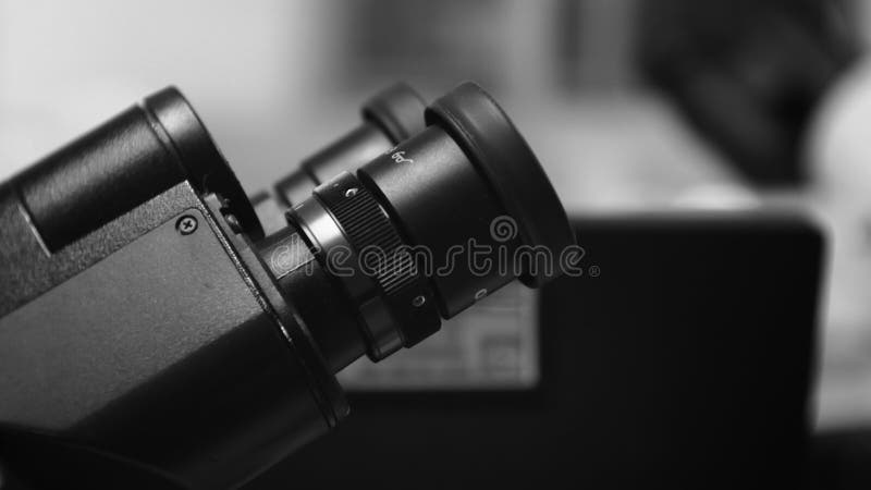 Microscope in Black and White Tone Stock Photo - Image of chemistry ...