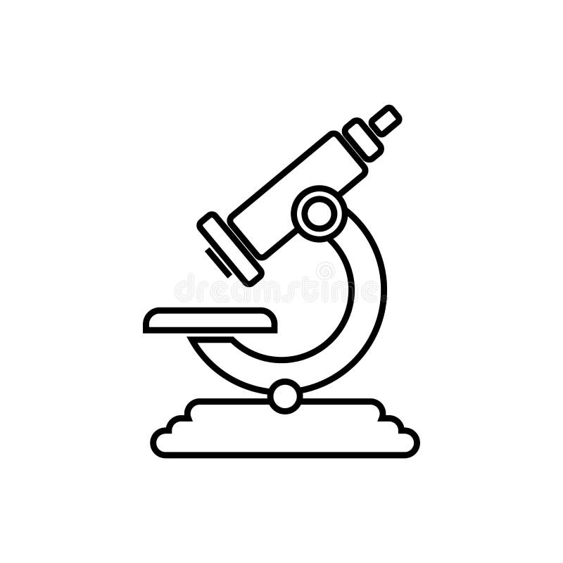 Microscope Black and White Vector Icon Stock Vector - Illustration of ...