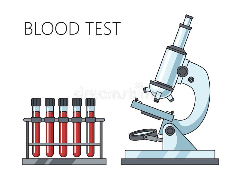 Microscope Blood Tests Diagram Medical Science Stock Vector ...