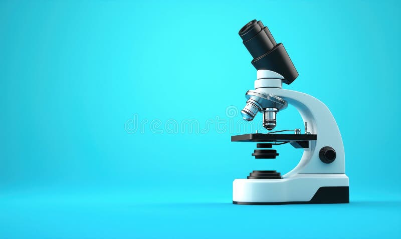 Microscope Blue Background Showcasing Scientific Research Equipment ...