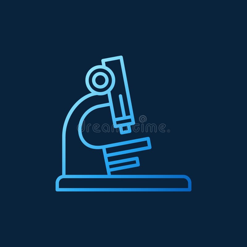 Microscope Blue Linear Icon - Vector Science Concept Sign Stock Vector ...