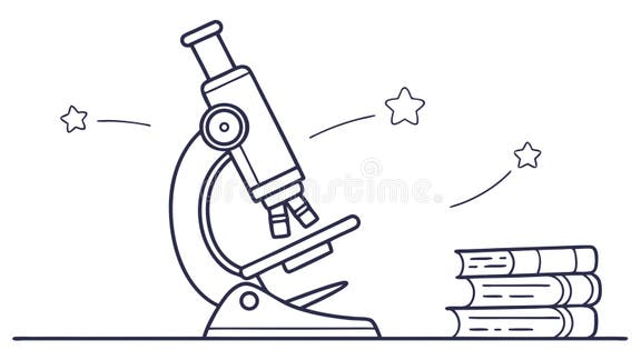 Microscope with Books, Education and Scientific Study, Vector Design ...