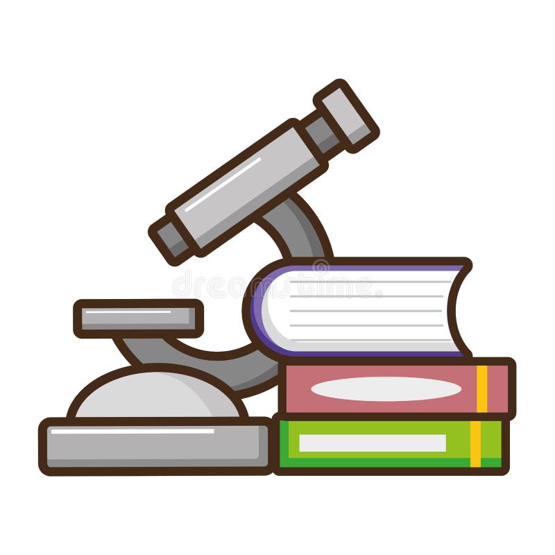 Microscope Books Laboratory Science Stock Vector - Illustration of ...
