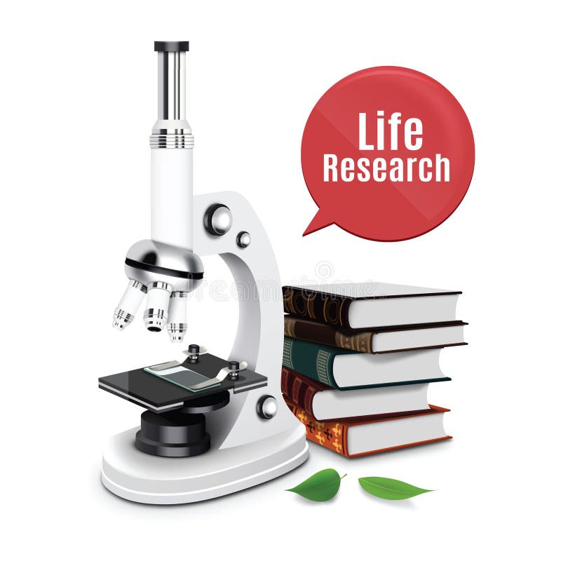 Microscope with Books. Vector Illustration Decorative Design Stock ...