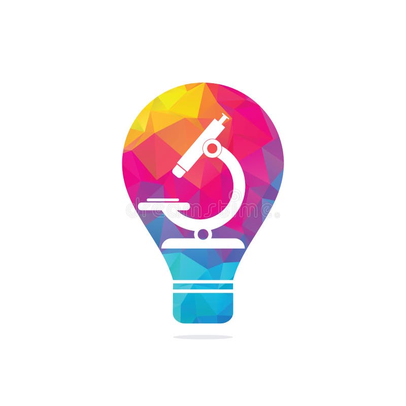 Microscope Bulb Shape Concept Logo Vector. Stock Vector - Illustration ...