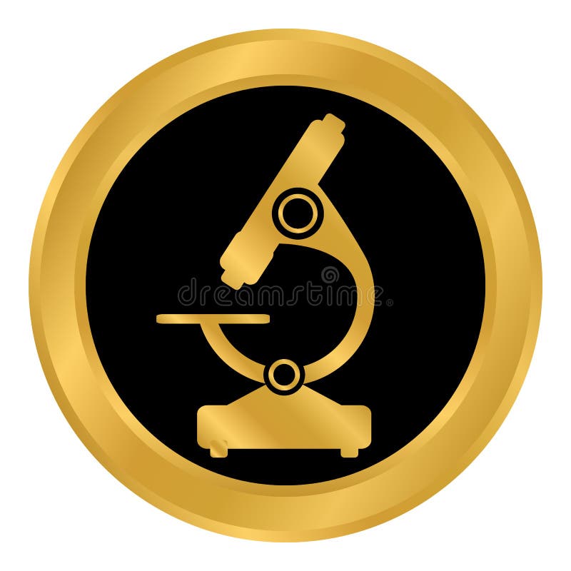Microscope Button on White. Stock Illustration - Illustration of ...