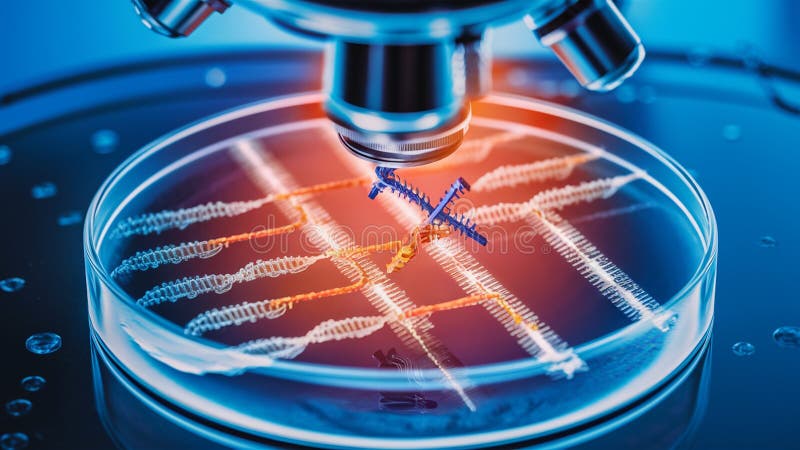 Microscope Capturing Gene-Editing with CRISPR-Cas9 in Action Stock ...