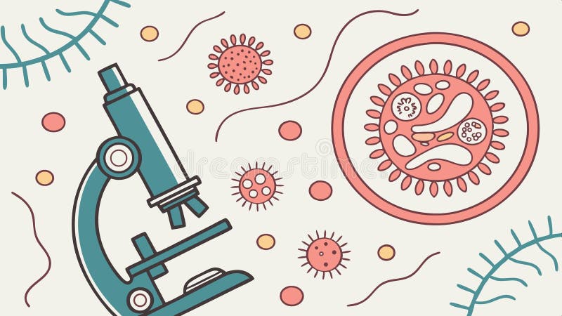 Microscope and Cells, Science Illustration, Biology Art, Laboratory ...