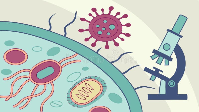 Microscope Cells View, Biology Science Vector Design Illustration ...