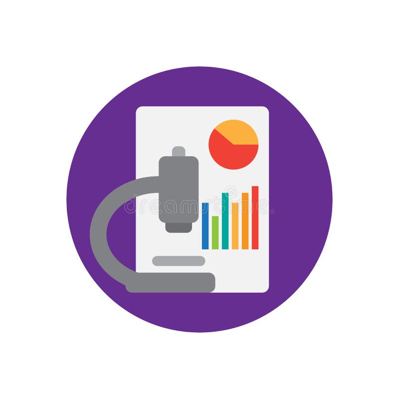 Microscope and Charts Flat Icon. Round Colorful Button, Data Analysis ... Microscope and Charts Flat Icon. Round Colorful Button, Data Analysis ...