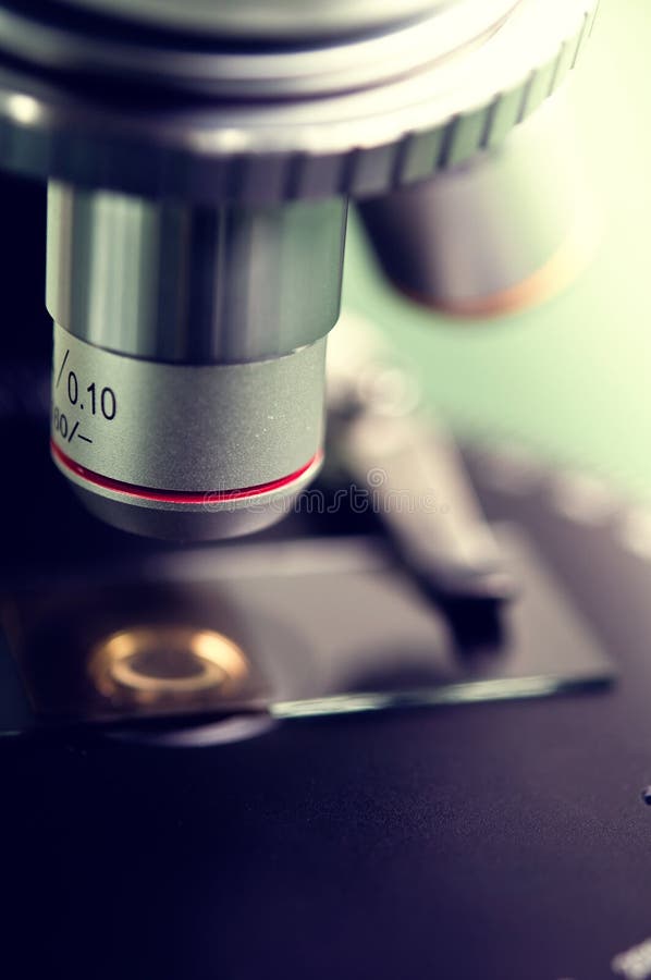 Microscope close-up stock photo. Image of metallic, closeup - 12823818