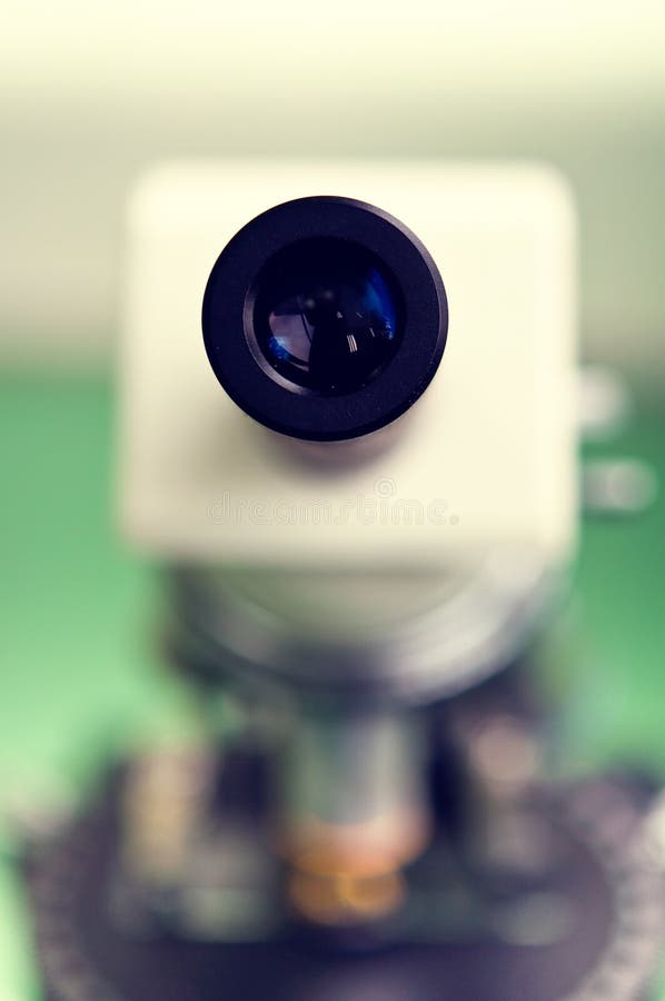 Microscope close-up stock photo. Image of metallic, examination - 12823828
