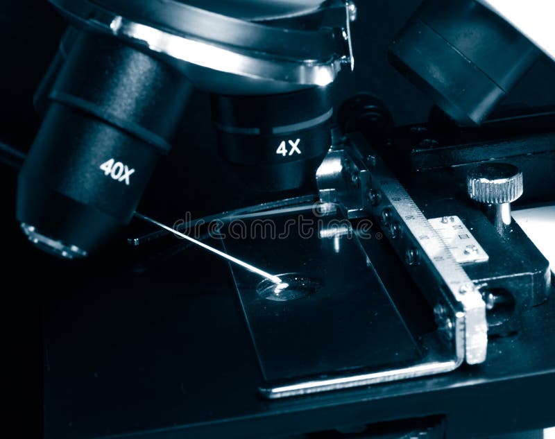Microscope close up stock photo. Image of biology, biotechnology - 17668738