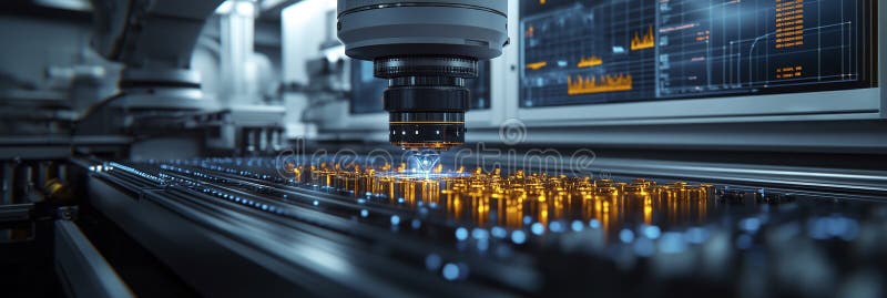 Microscope Close-up Examining Vibrant Circuit Components Stock ...
