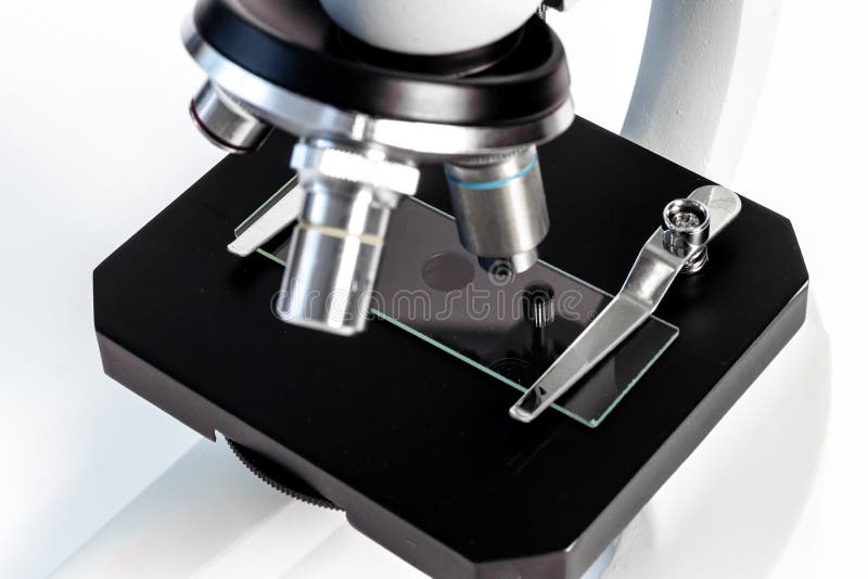 Microscope Close Up. Research in a Scientific Medical Laboratory Stock ...
