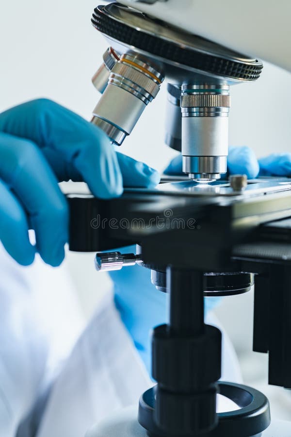 Microscope Close-up Shot in the Laboratory Stock Image - Image of ...