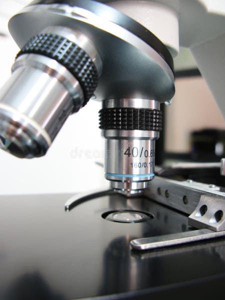 Microscope closeup stock photo. Image of lens, plate, microbiology ...