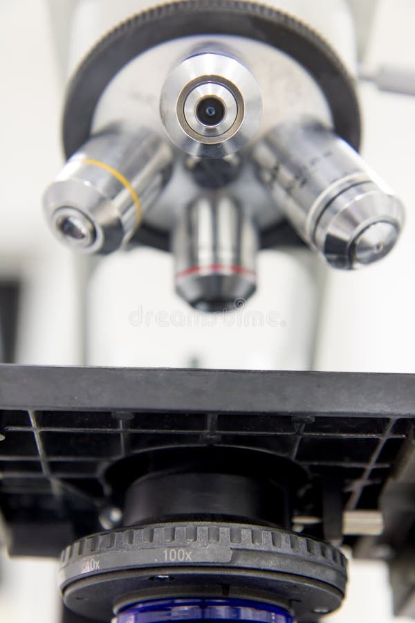 Microscope closeup stock photo. Image of close, exam - 93997250