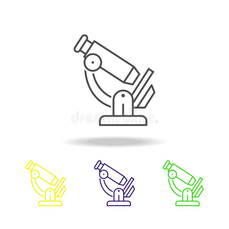 Microscope Colored Icons. Element of Science Illustration Stock ...