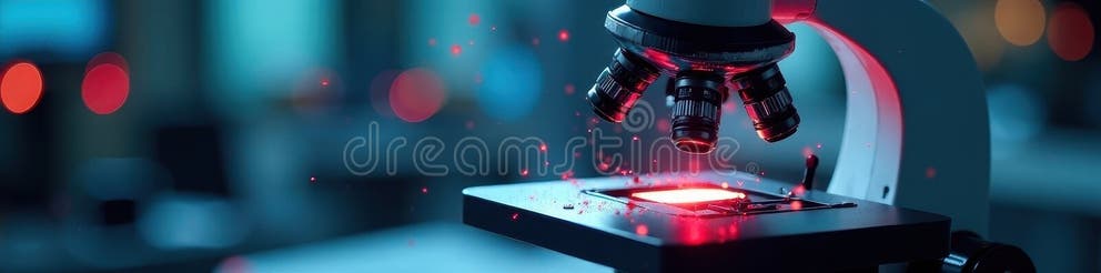 Microscope, Complex Biotech Model Displayed on Screen, Ambitious ...