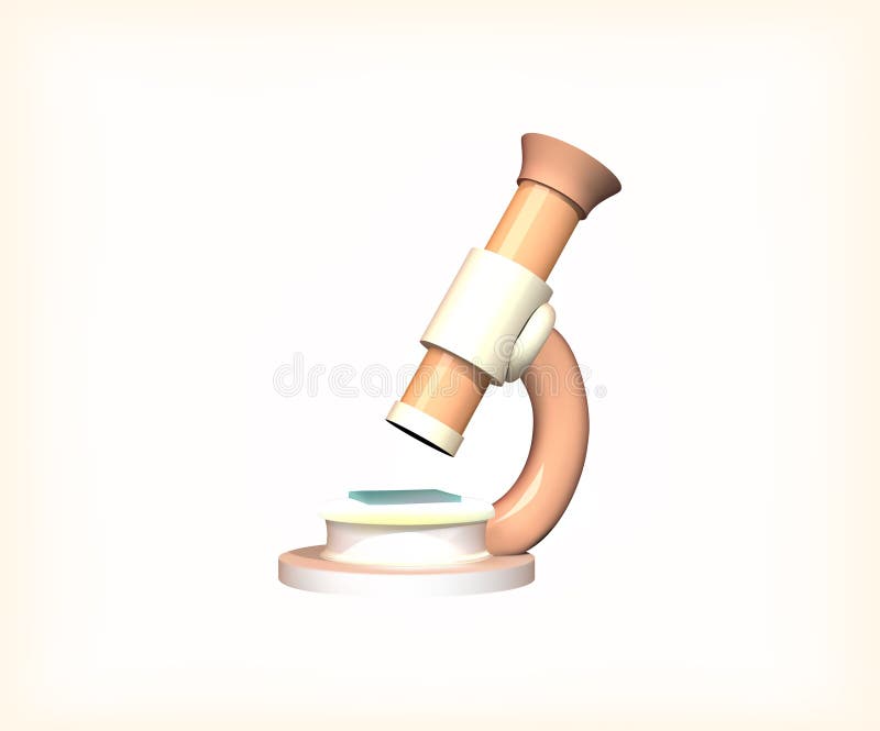 Microscope 3D Icon. Microscope Isolated 3d Illustration Stock Vector ...