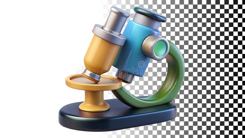 Microscope 3D Icon Science Tool Graphic Design Element Png Transparent ...