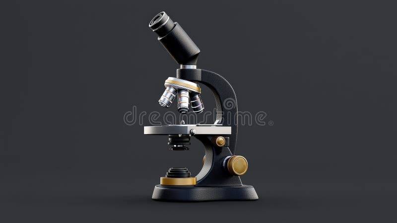 Microscope on Dark Background Stock Illustration - Illustration of ...