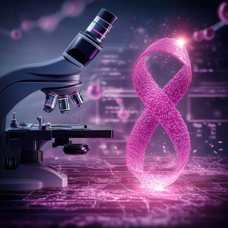 Microscope and Dna Structure in Futuristic Science Laboratory Concept ...