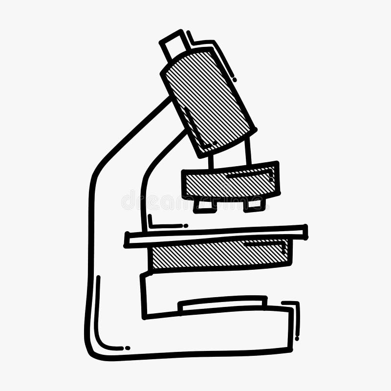 Microscope Doodle Vector Icon. Drawing Sketch Illustration Hand Drawn ...