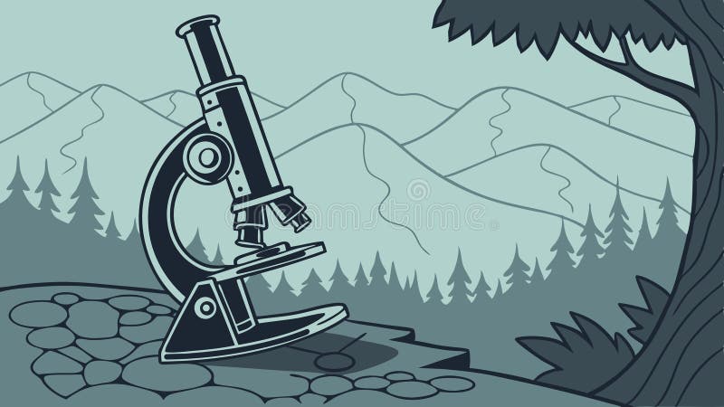 Microscope in Enchanted Forest Vector Scene, Vector Design Generative ...
